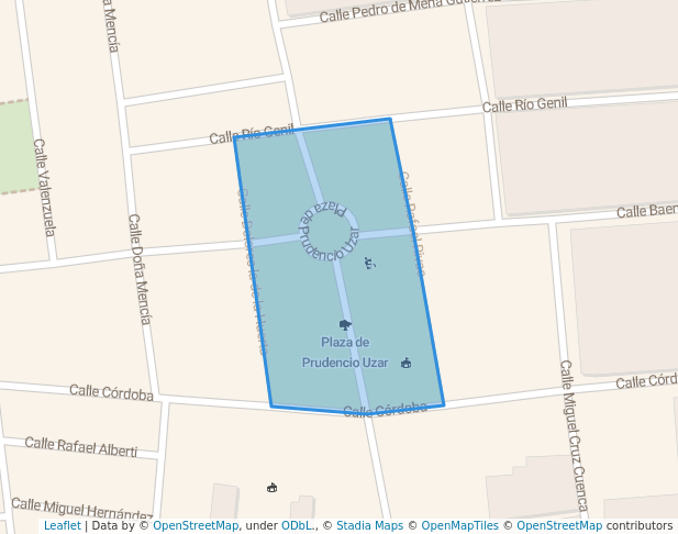 Plaza de Prudencio Uzar in Lucena | Map and Routes