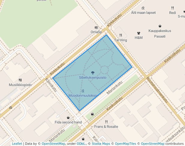 Sibeliuspuisto in Kotka | Map and Routes