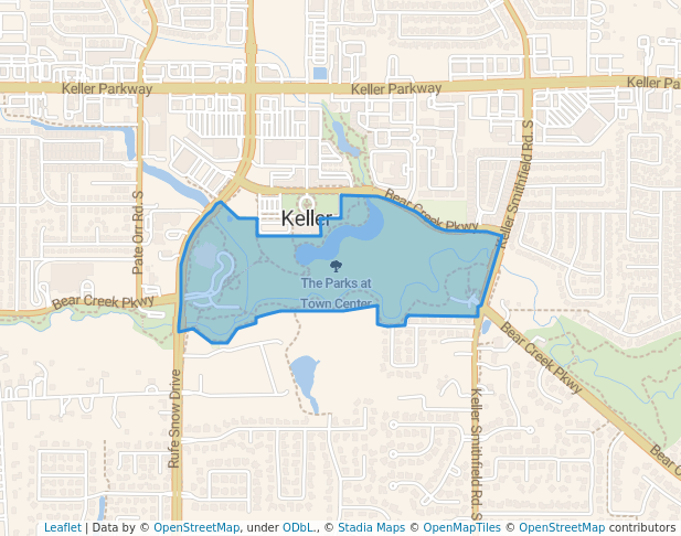 The Parks at Town Center in Keller | Map and Routes
