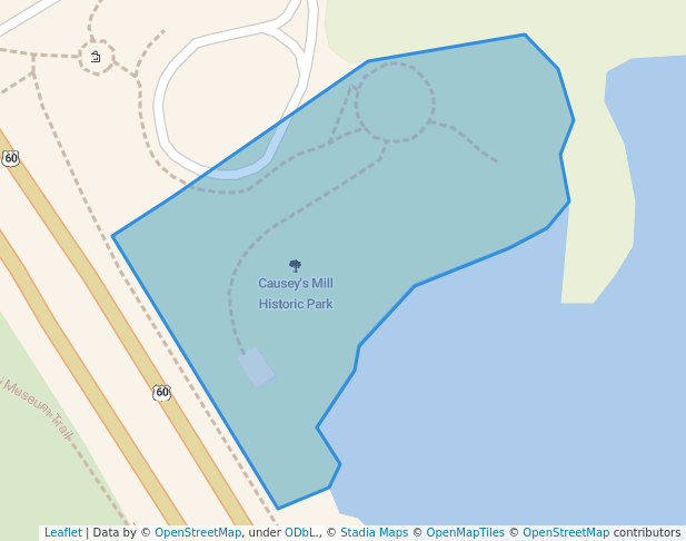 Causey's Mill Historic Park in Newport News | Map and Routes