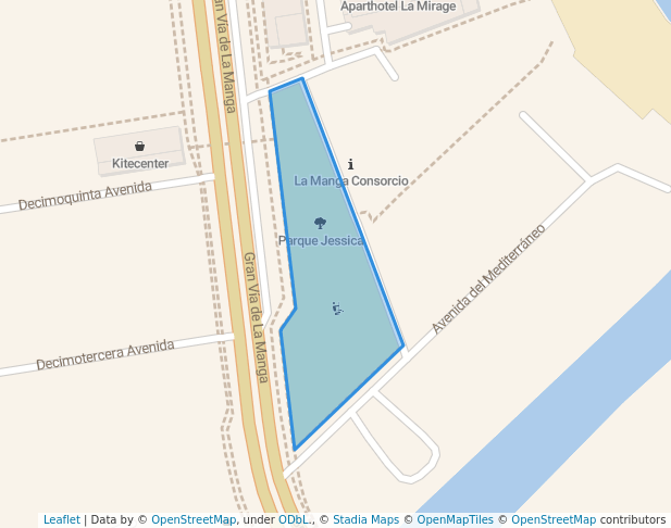 Parque Jessica in La Manga | Map and Routes