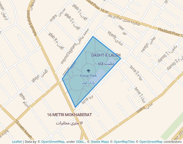 Kosar Park in Borujerd | Map and Routes