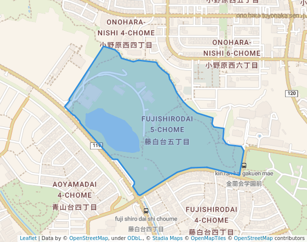 千里北公園 in Minoh | Map and Routes