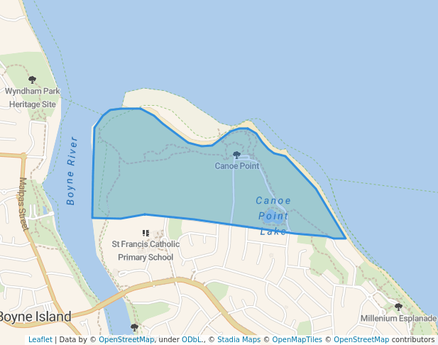 Canoe Point Environmental Park in Tannum Sands | Map and Routes