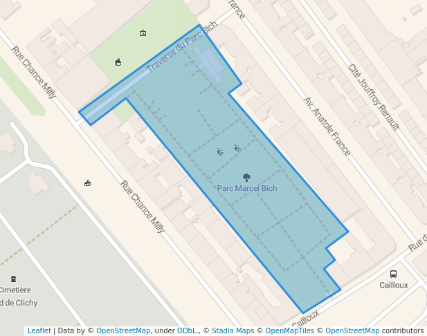 Parc Marcel Bich in Clichy | Map and Routes