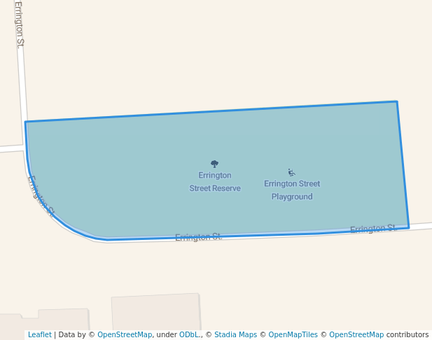 Errington Street Reserve in Plympton | Map and Routes