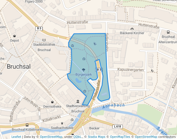 Bürgerpark in Bruchsal | Map and Routes