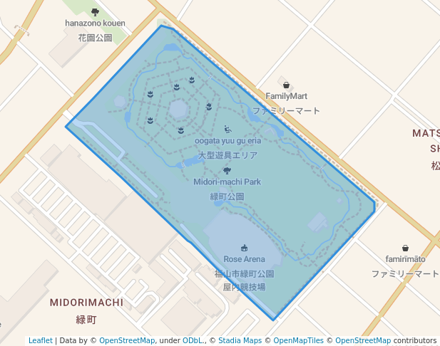Midori-machi Park in Fukuyama | Map and Routes
