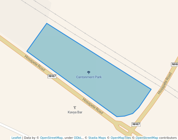 Cantonment Park in Ballari | Map and Routes