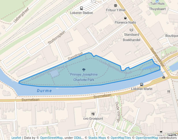 Prinses Josephine Charlotte Park in Lokeren | Map and Routes