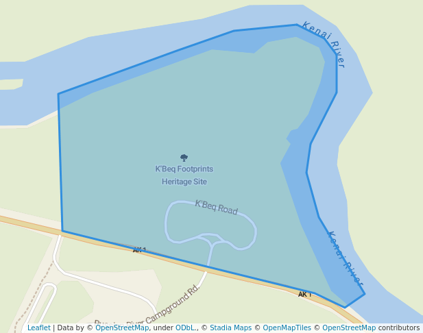 K'Beq Footprints Heritage Site in Cooper Landing | Map and Routes