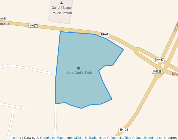 Kaate Gudda Park in Ballari | Map and Routes