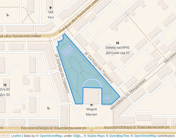 Сквер имени Максима Горького in Magnitogorsk | Map and Routes