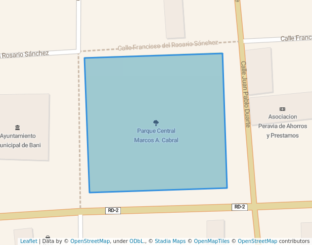 Parque Central Marcos A.Cabral in Baní | Map and Routes