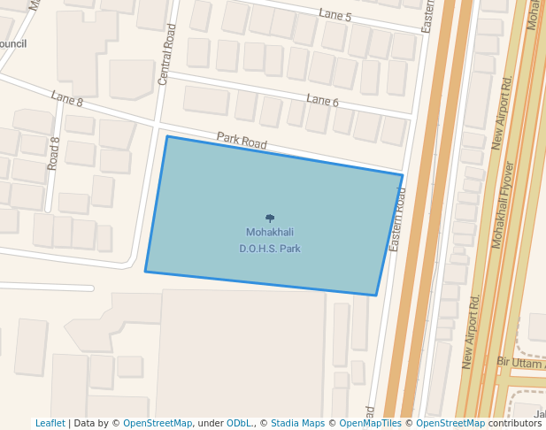 Mohakhali D.O.H.S. Park in Dhaka | Map and Routes