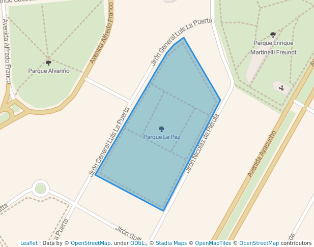 Parque La Paz in Santiago de Surco | Map and Routes