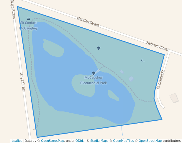 McCaughey Bicentennial Park in Yanco | Map and Routes
