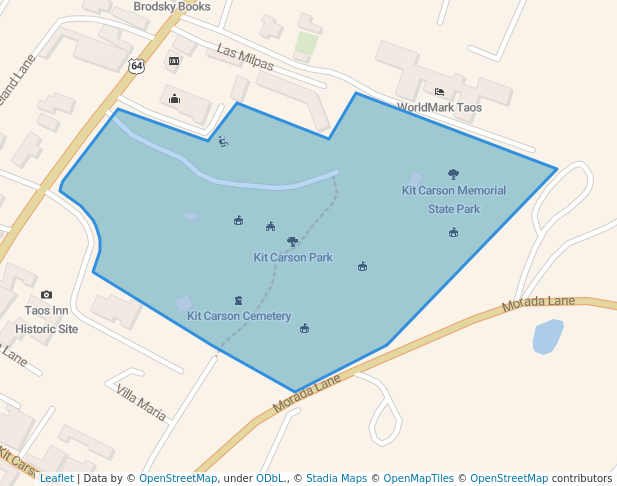 Kit Carson Park in Taos | Map and Routes