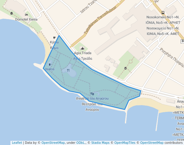 Πάρκο Αναύρου in Volos | Map and Routes