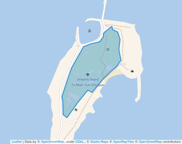 Dreams Island in Eretria | Map and Routes