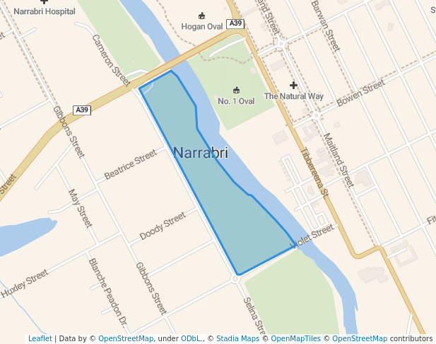 Narrabri River Park in Narrabri | Map and Routes