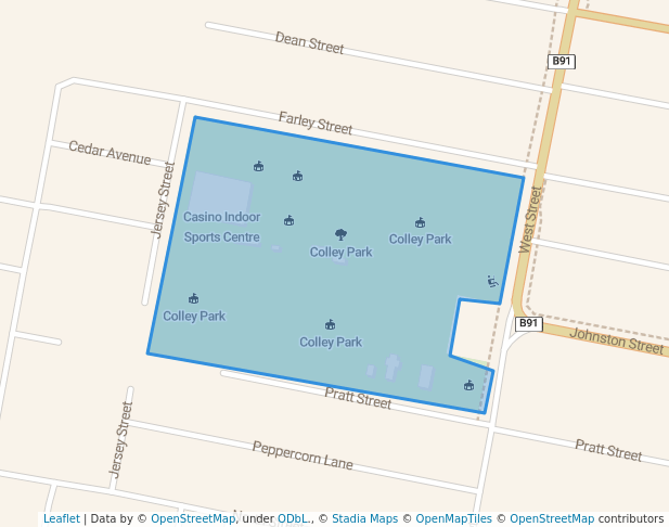 Colley Park in Casino | Map and Routes