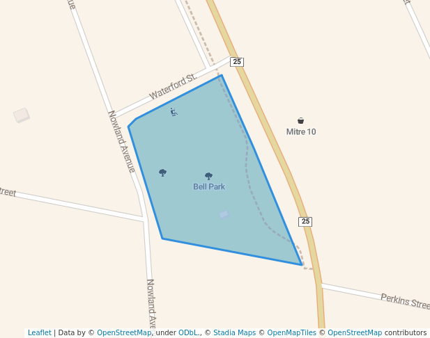 Bell Park in Quirindi | Map and Routes