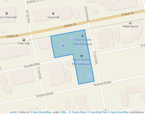 Frisco Historic Park & Museum in Frisco | Map and Routes