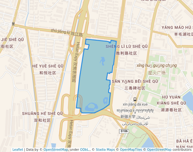 Wulumuqishi Nan Park in Wu Lu Mu Qi Shi | Map and Routes