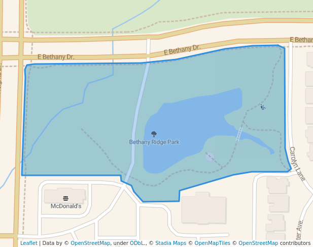 Bethany Ridge Park in Allen | Map and Routes