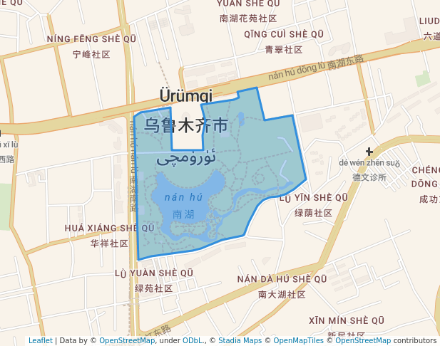 南湖公园 in Wu Lu Mu Qi Shi | Map and Routes