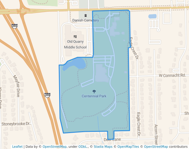 Centennial Park in Lemont | Map and Routes