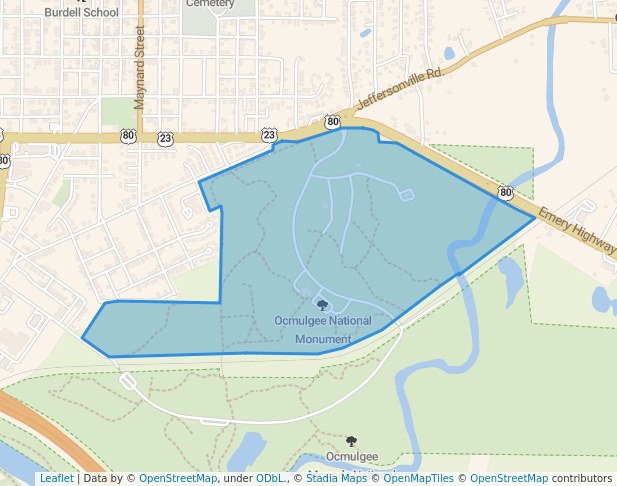 Ocmulgee Mounds National Historical Park in Macon | Map and Routes