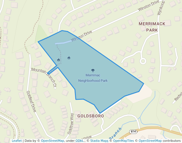 Merrimac Neighborhood Park in Bethesda | Map and Routes