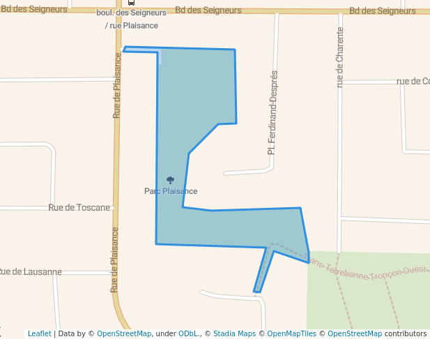 Parc Plaisance in Terrebonne | Map and Routes