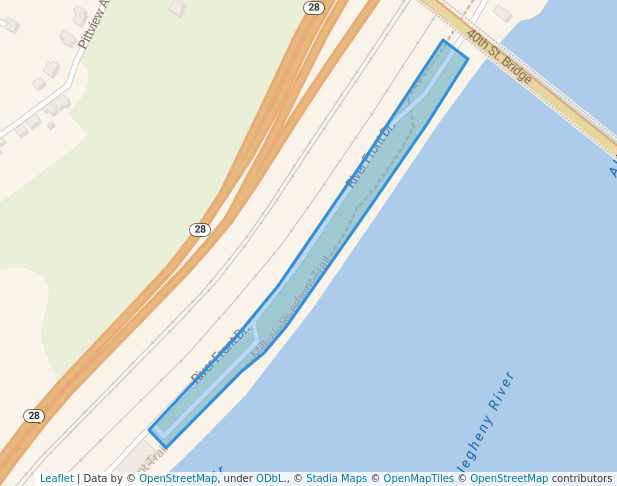 Millvale Riverfront Park in Millvale | Map and Routes