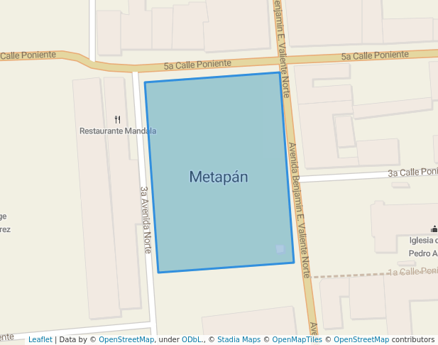 Plaza Constitucion in Metapán | Map and Routes
