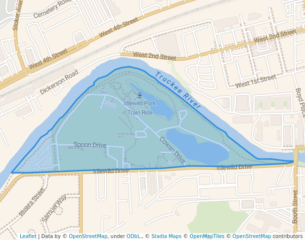 Idlewild Park in Reno | Map and Routes