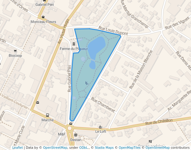 Parc de la Maison Blanche in Clamart | Map and Routes