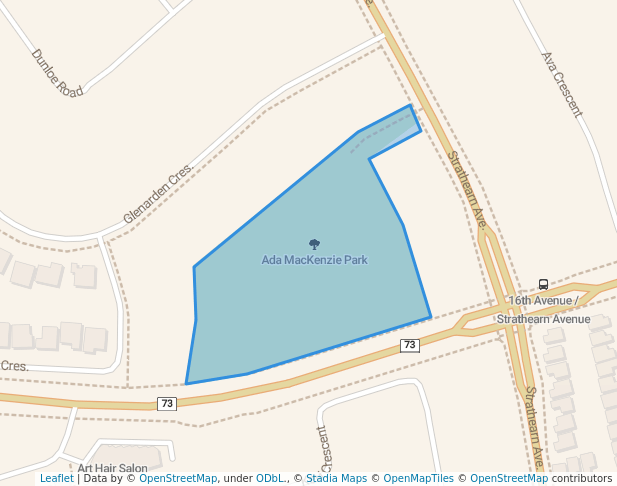 Ada MacKenzie Park in Richmond Hill | Map and Routes