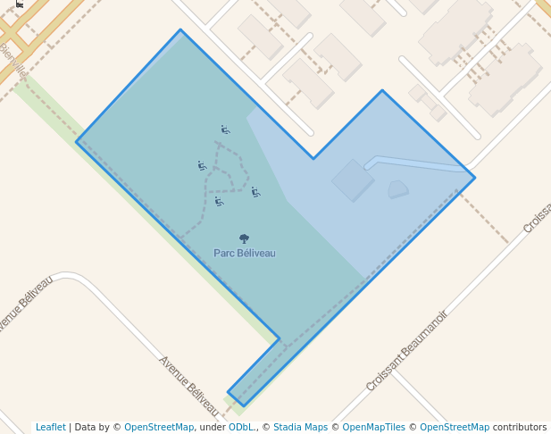 Parc Béliveau in Brossard | Map and Routes