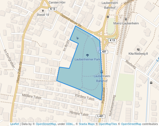 Laubenheimer Park in Mainz | Map and Routes