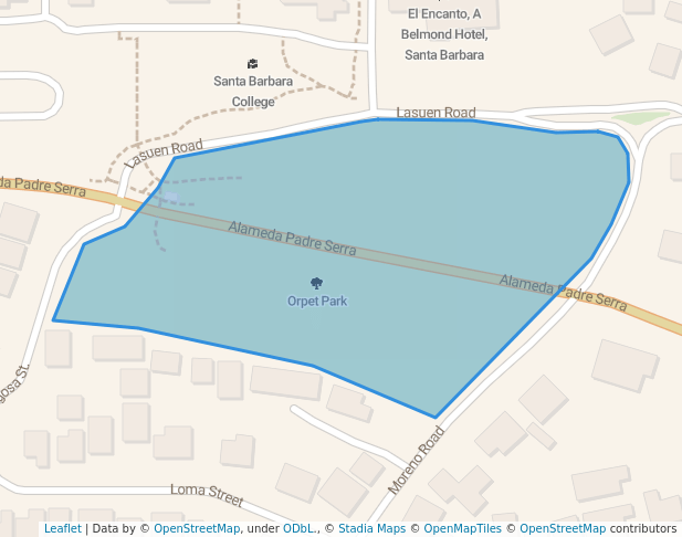 Orpet Park in Santa Barbara | Map and Routes