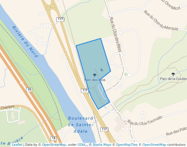 Parc des Clos in Prévost | Map and Routes