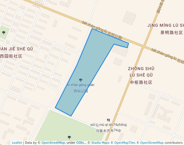 西站公园 in Wu Lu Mu Qi Shi | Map and Routes