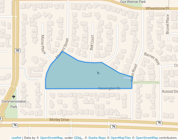 Newington Reserve in Morley | Map and Routes