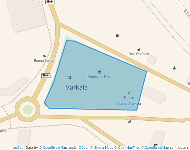 Municipal Park in Varkala | Map and Routes