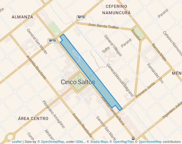 Parque Central in Cinco Saltos | Map and Routes