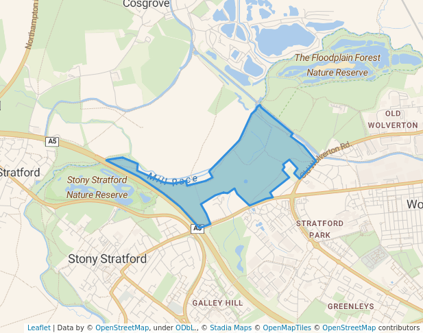 Ouse Valley Park in Wolverton | Map and Routes