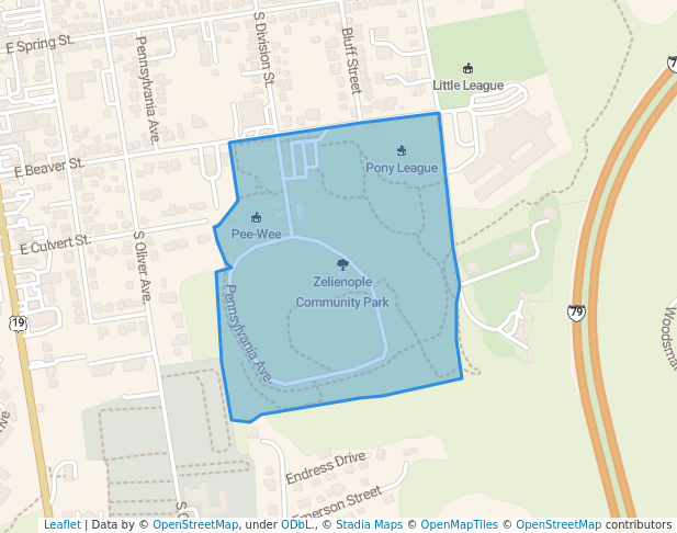 Zelienople Community Park in Zelienople | Map and Routes